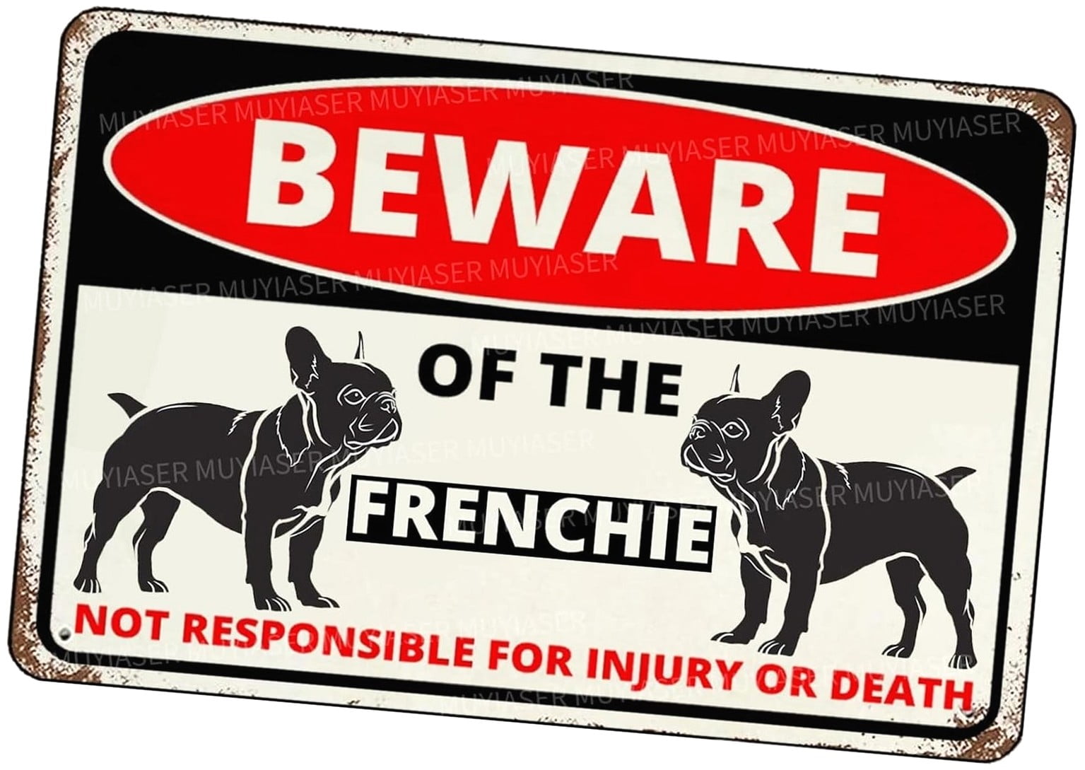 Highcool Beware Of The Frenchie Sign Aluminum Metal Signs Yard Sign for ...