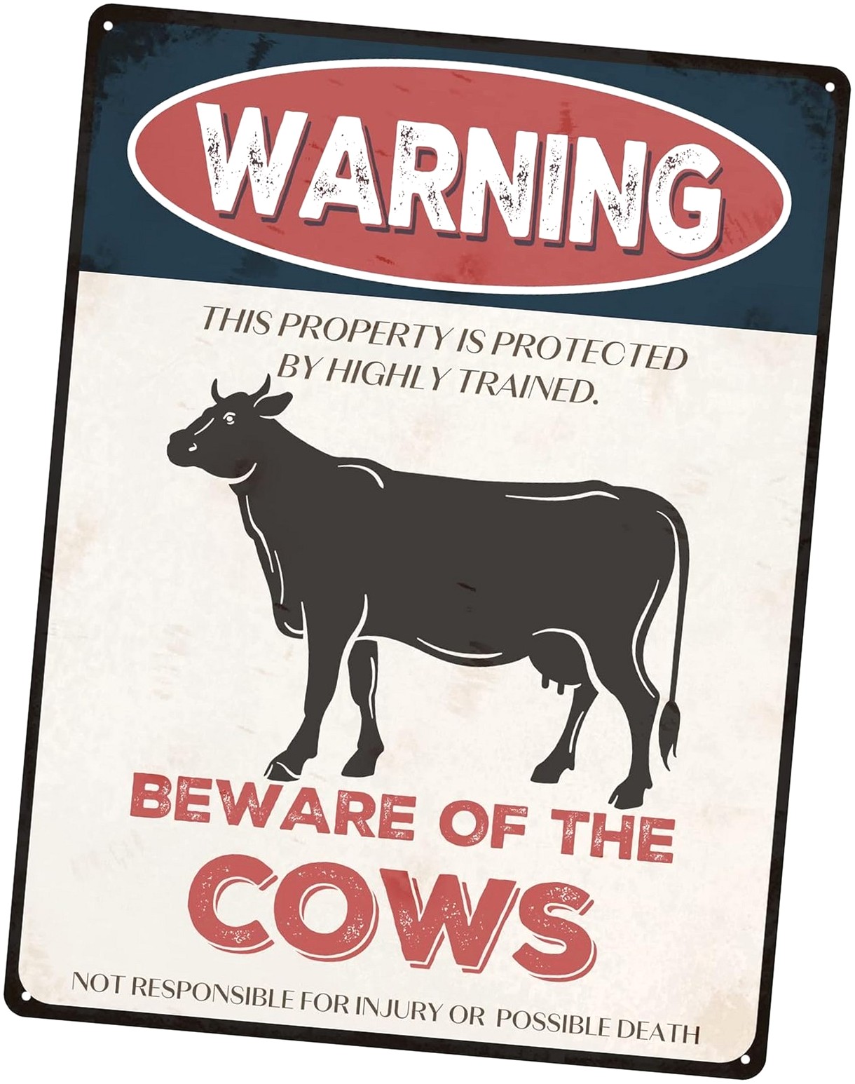 Highcool Beware of Cows Sign 8x12in, -style signs for house club yard ...