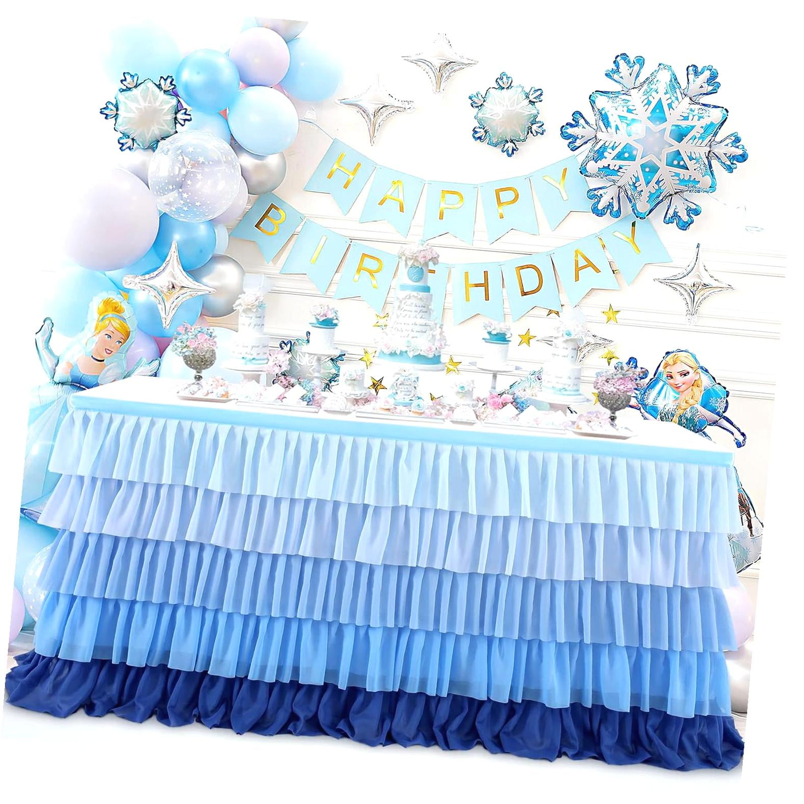 Highcool Blue Tutu Table Skirt for Frozen and Ocean-Themed Parties ...