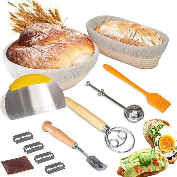 Highcool Bread Proofing Baskets Set Bread Baking kit Bread Making ...