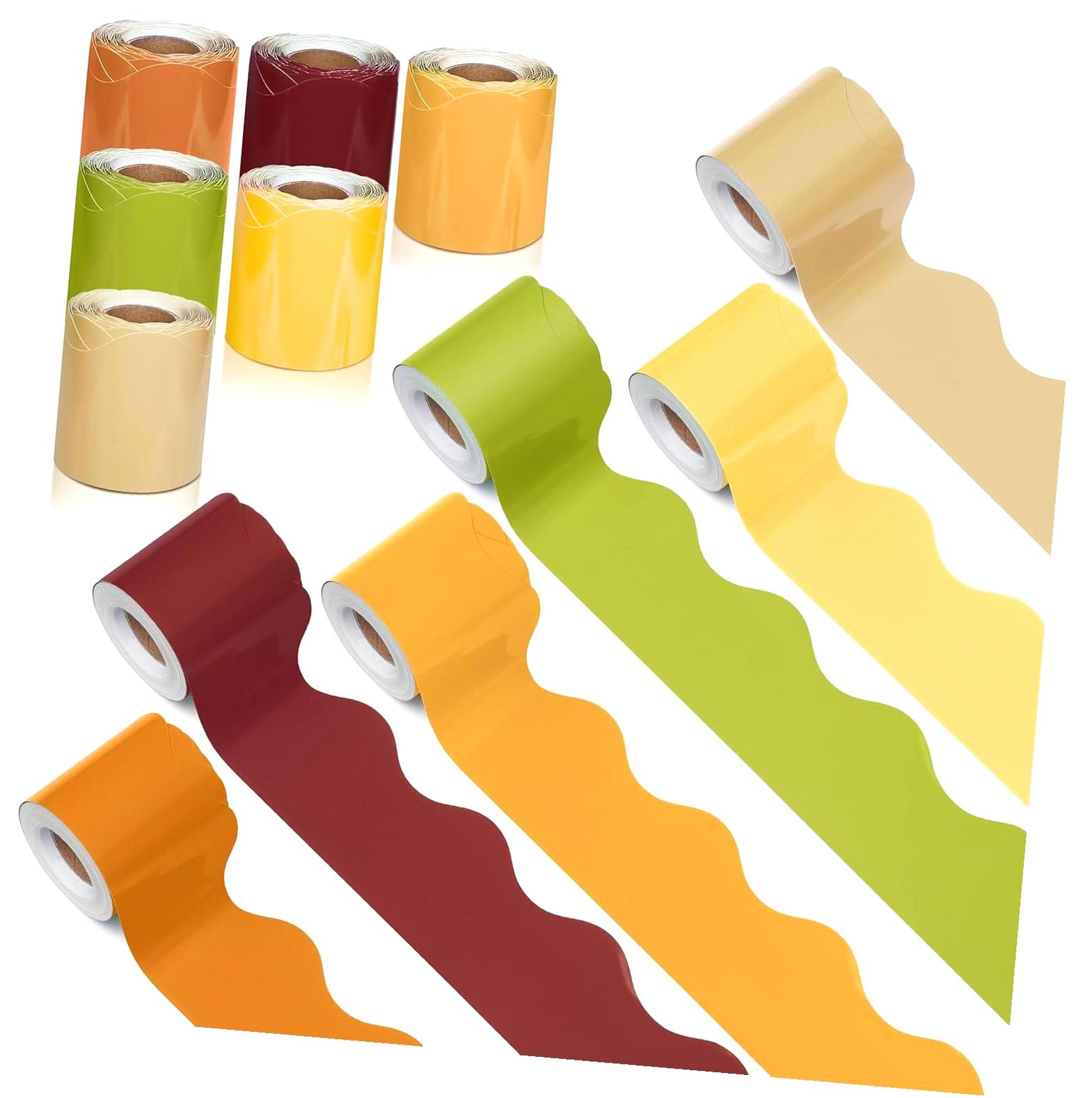 Highcool Bulletin Board Borders, 6 Rolls 196.8 ft Vibrant Scalloped ...