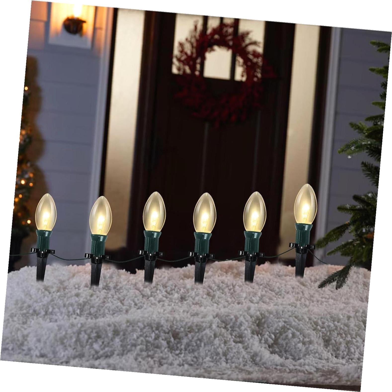 Highcool C9 Christmas Pathway Lights, 38Ft 25 C9 Incandescent Warm ...