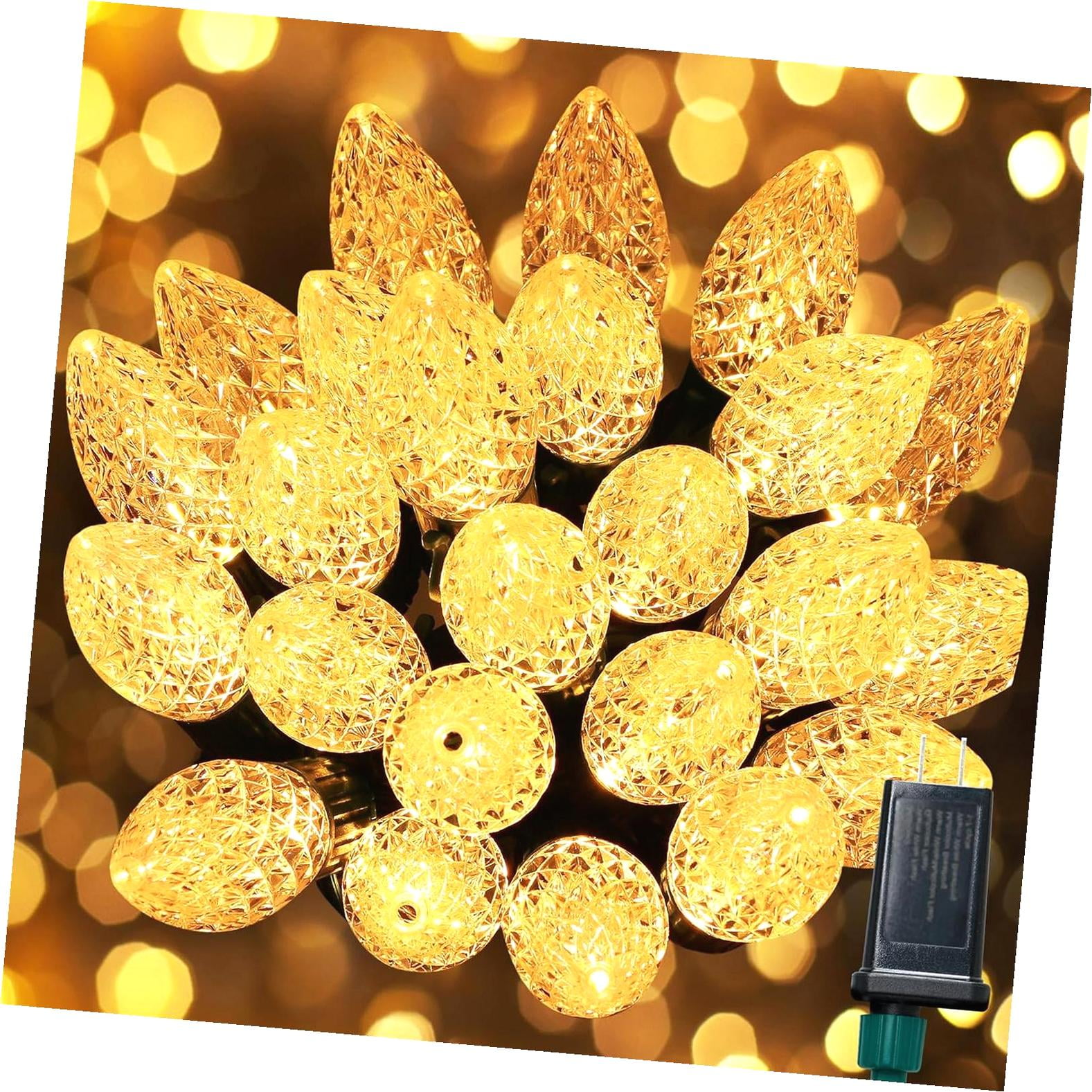 Highcool C9 Holiday String Lights, 30-Foot Warm White Christmas Lights ...
