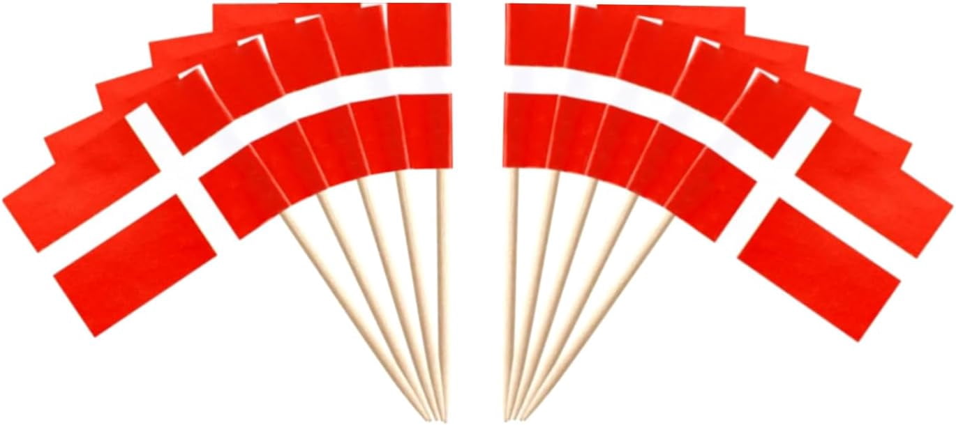 Highcool CYPS 100 Pcs Denm Flag Danish Toothp Flags, Small Mini St ...