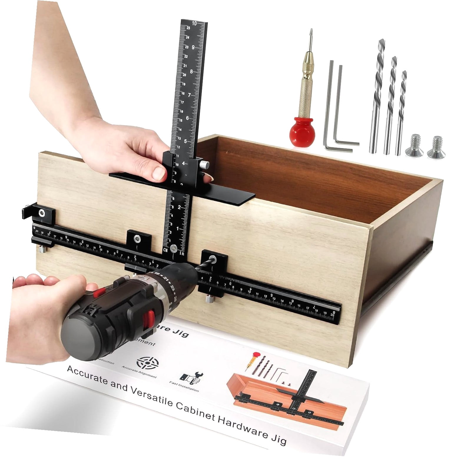 Highcool Cabinet Jig for Handles and Pulls, Aluminum Alloy Cabinet Door ...