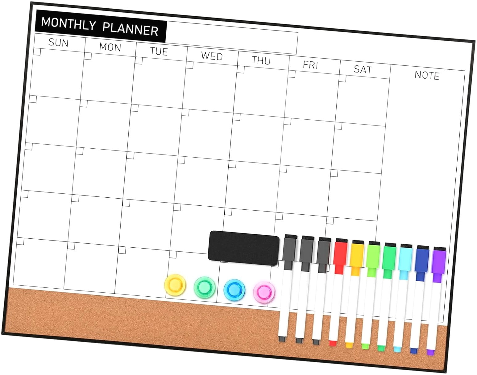 Highcool Calendar with Cork , 24" 18" Large Calendar Whiteboard for ...