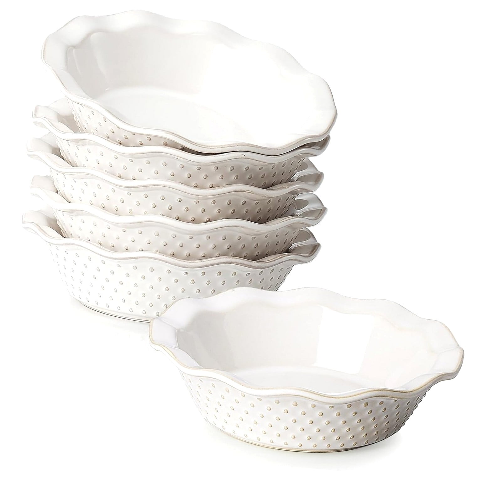 Highcool Ceramic Pie Pan Set of 6, Small Pie Dish for Baking, Non-Stick ...