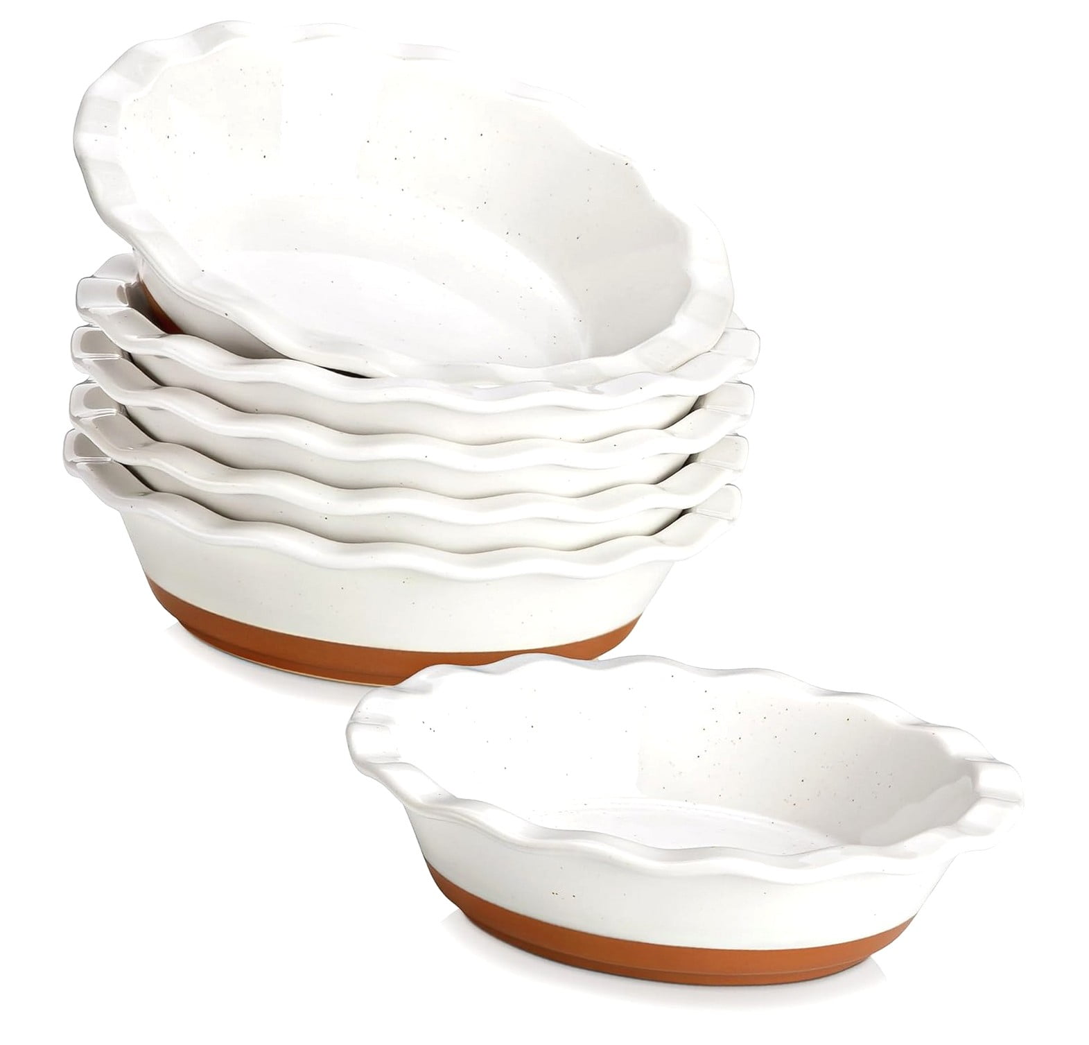 Highcool Ceramic Pie Pans Set of 6, 6 Inch Pie Plates for Baking with ...