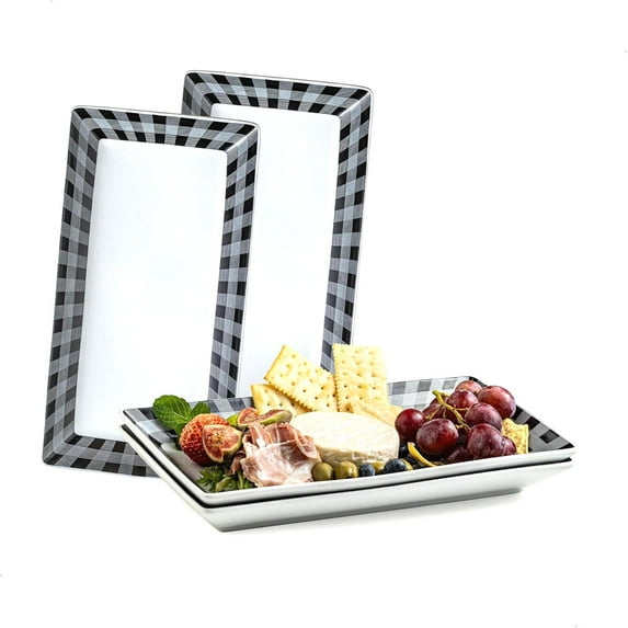 Highcool Ceramic Serving Platters Set of 4, Appetizer Serving Dishes ...