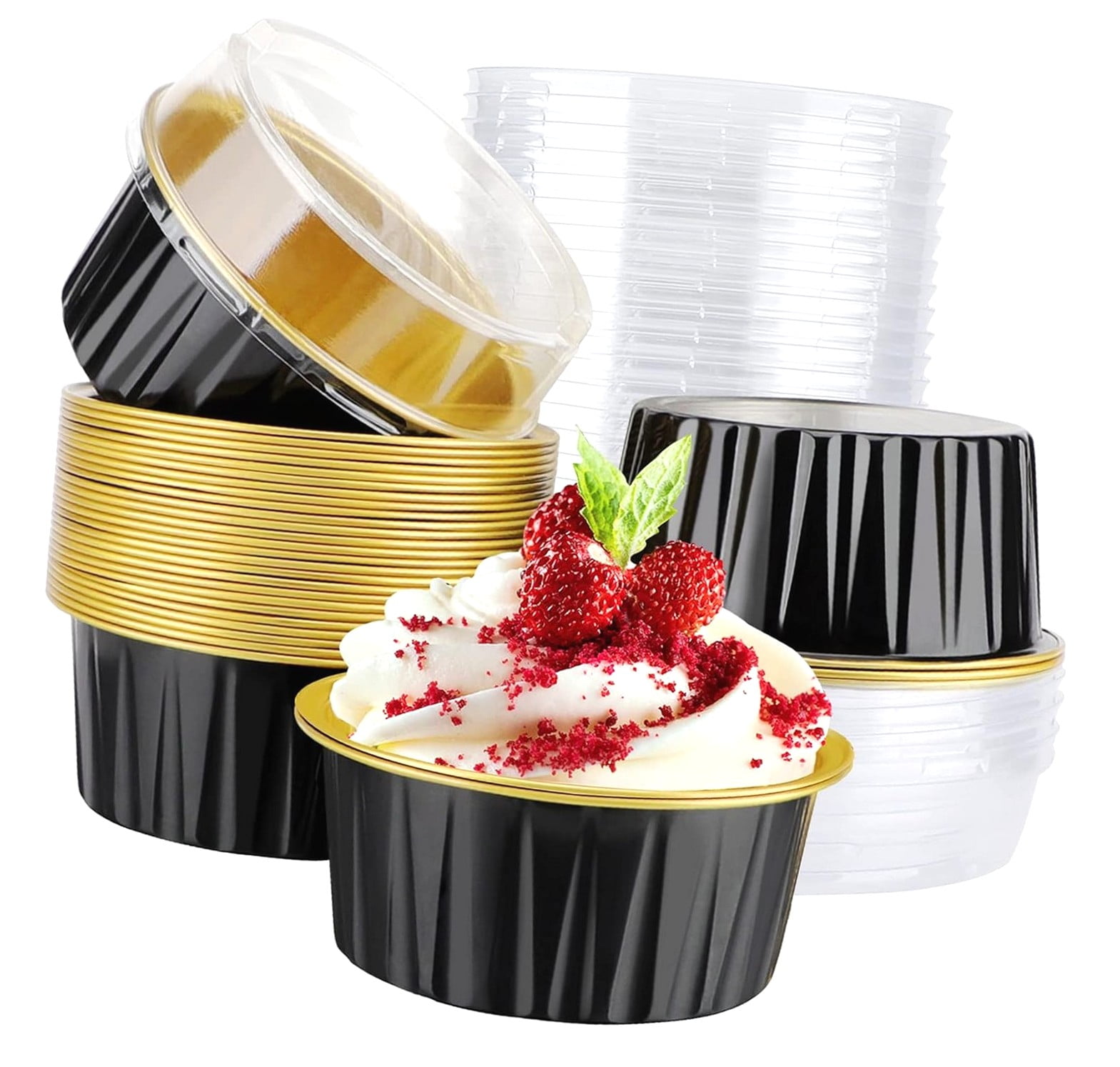Highcool Cheesecake Containers, 30pcs 5oz Aluminum Foil Cupcake Liners ...