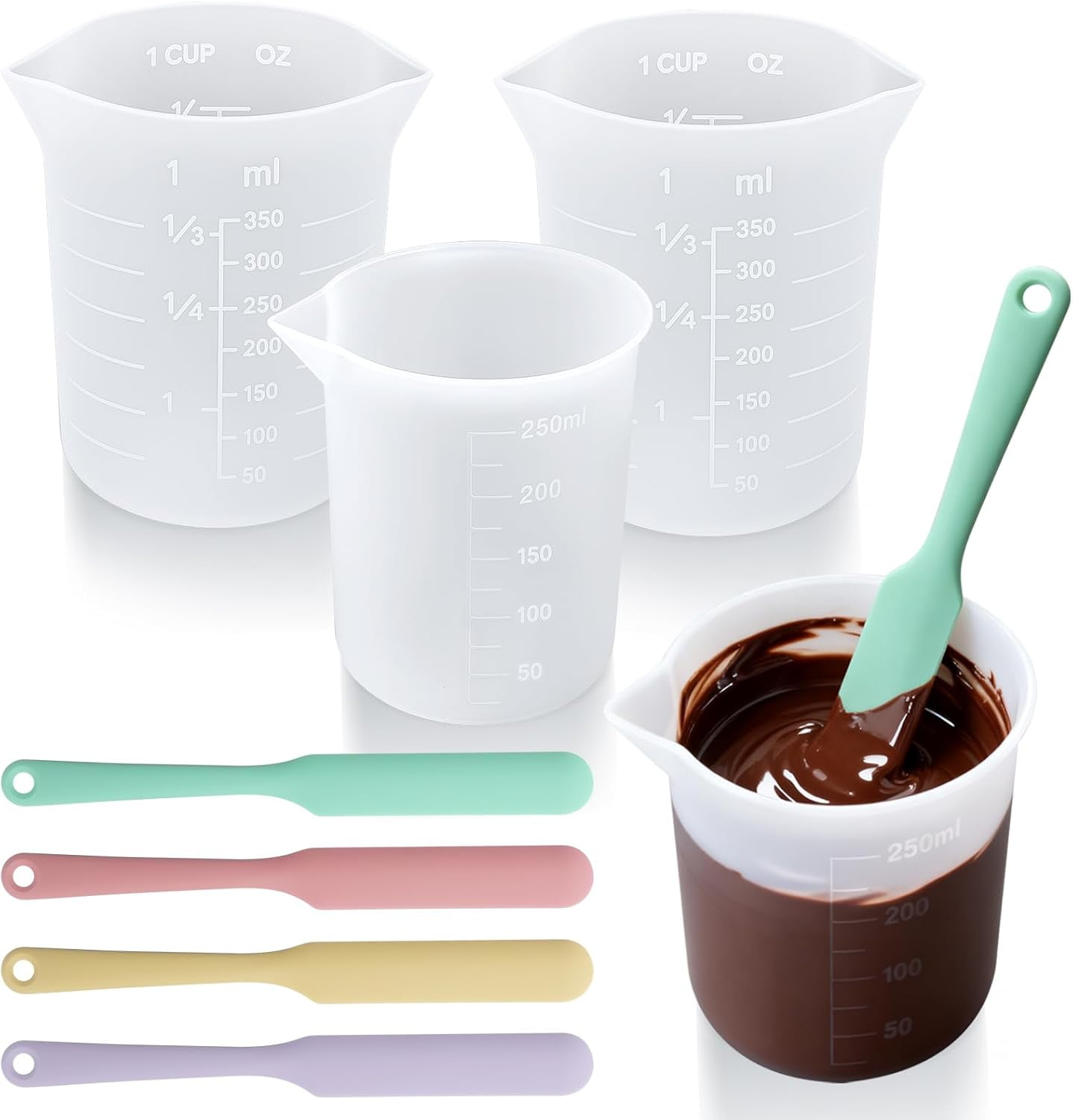 Highcool Chocolate Melting Cup Set with 4 Measuring Cups (250ml 350ml ...