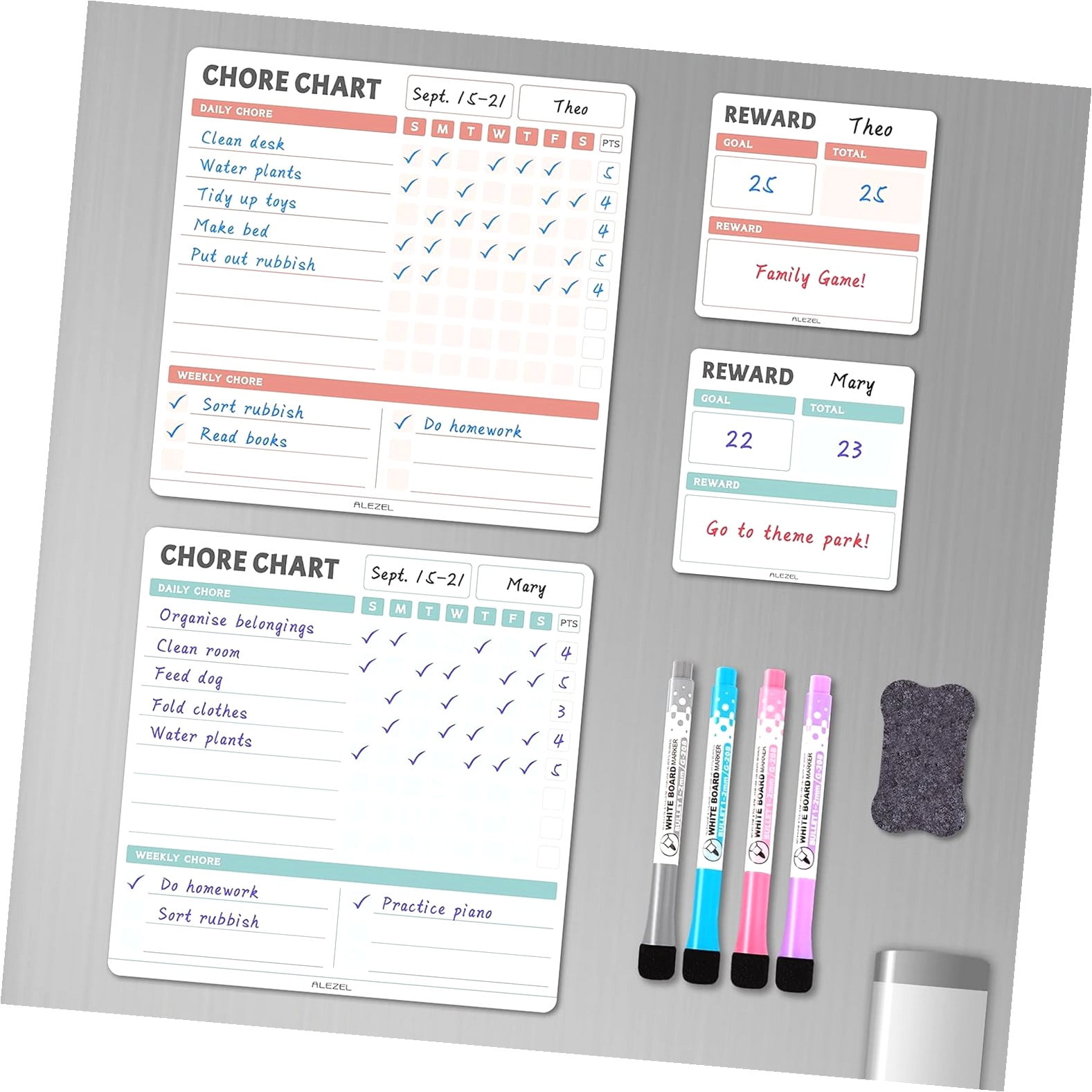 Highcool Chore Chart Multiple , Fridge Chore Chart, Includes 2 Behavior ...