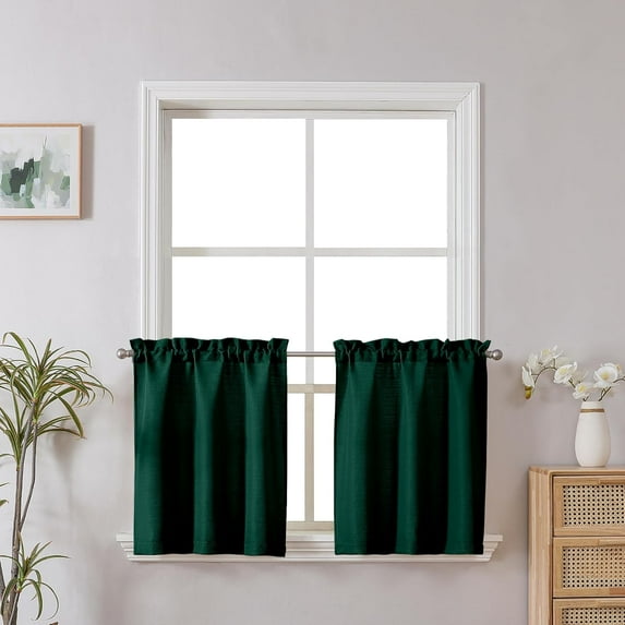 Highcool Christmas 2 Panels Curtains 24 Inch Length, Faux Linen ...