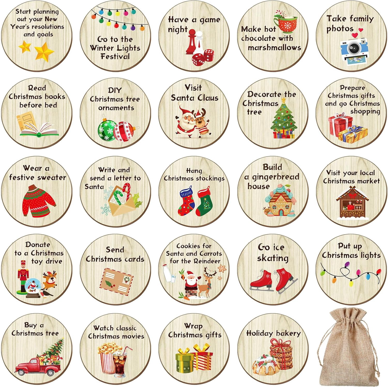 Highcool Christmas Advent Calendar Style Includes 24 Pieces Christmas ...