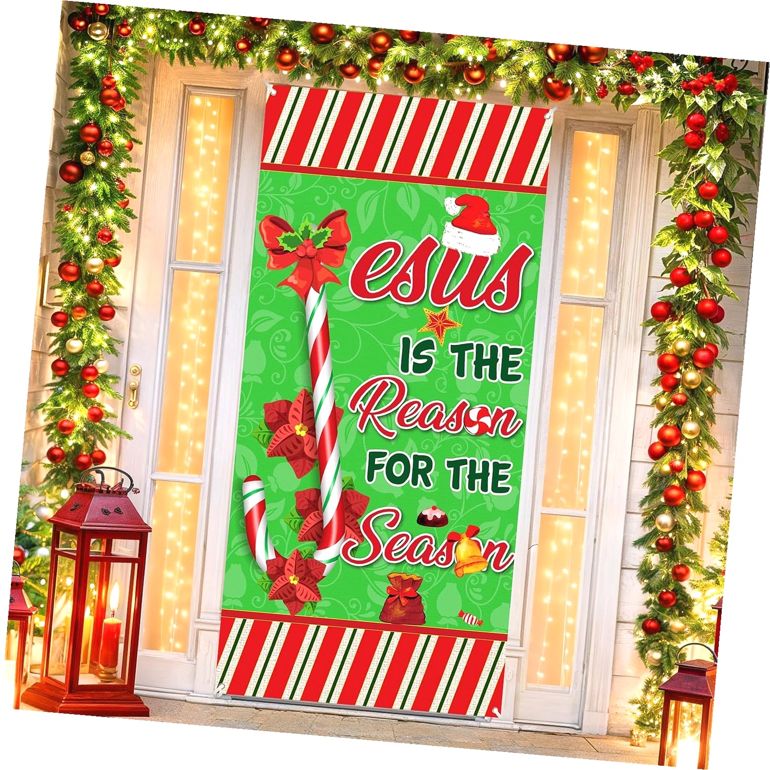 Highcool Christmas Door Cover is The Reason for The Season Door ...