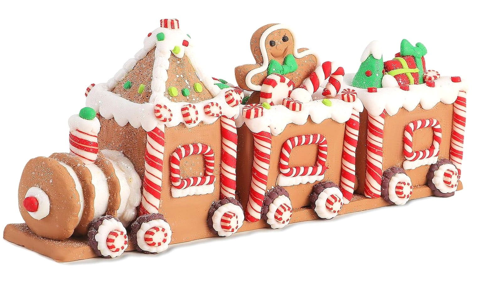 Highcool Christmas Gingerbread Decorations 10" Gingerbread Decor Train ...