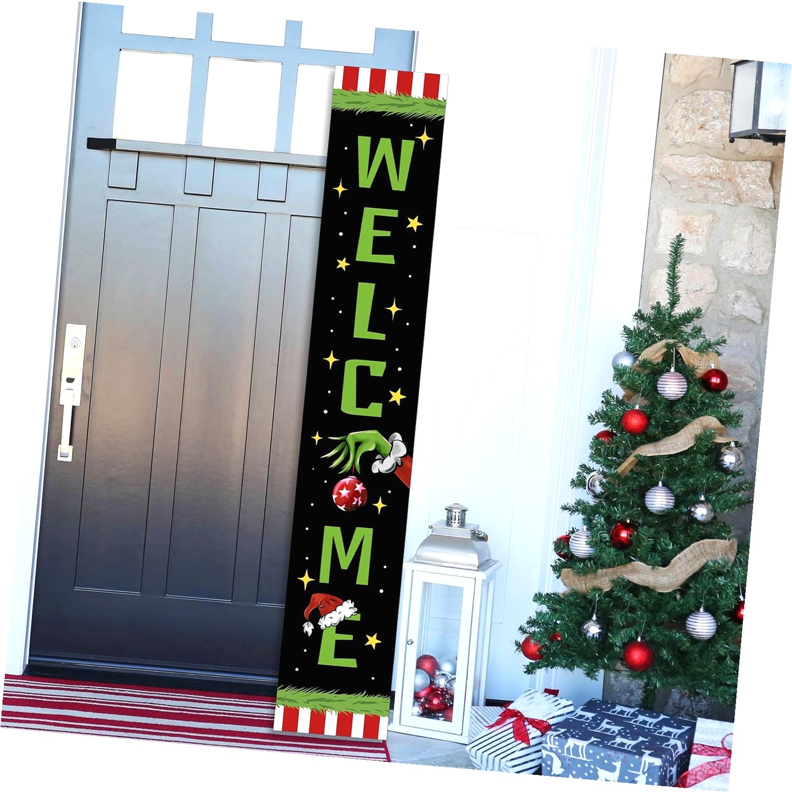 Highcool Christmas Wooden Sign Vertical Porch Sign -Holiday Porch Sign ...