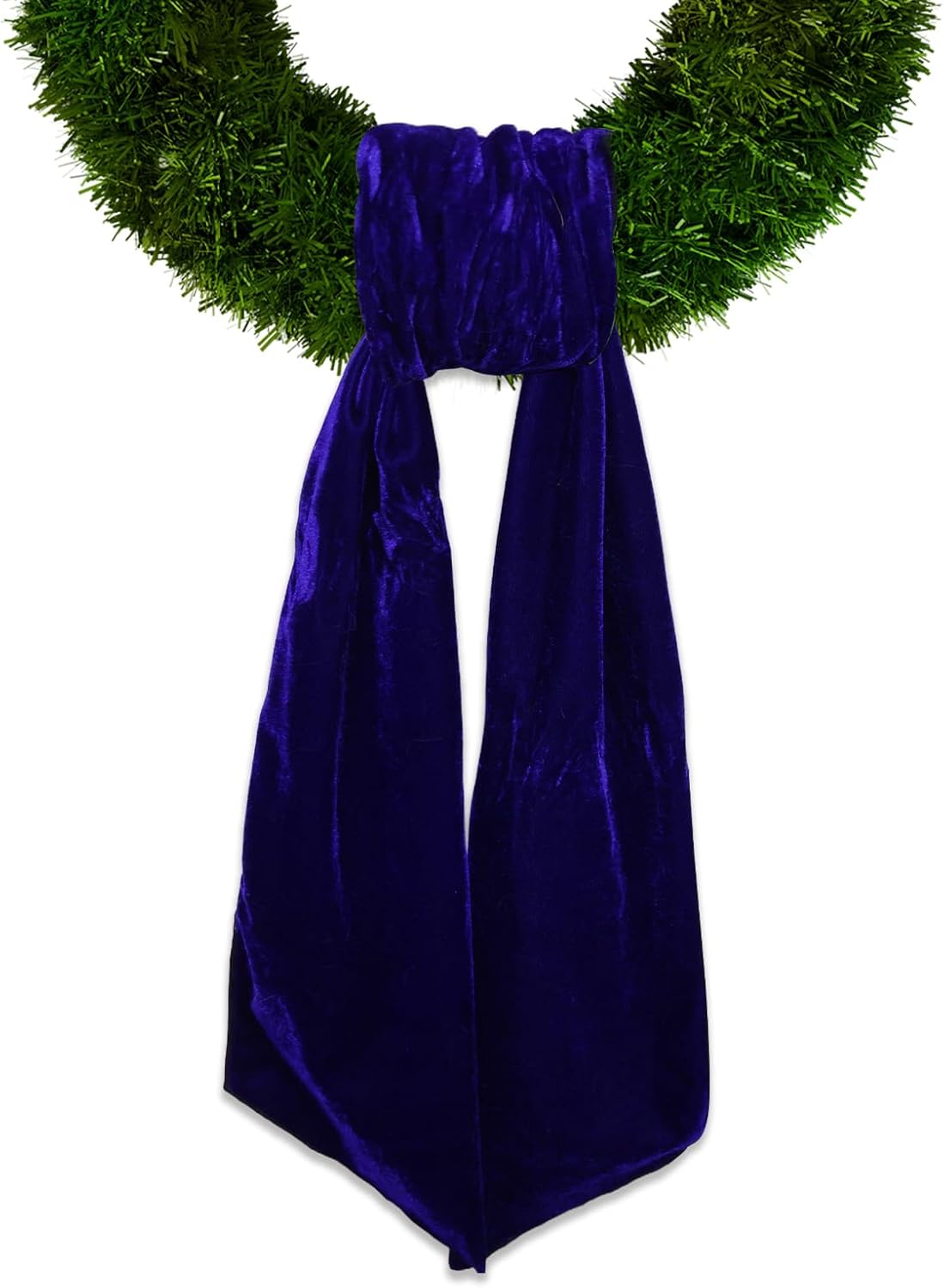 Highcool Christmas Wreath Sash for Door, Christmas Blue Velvet Sash ...