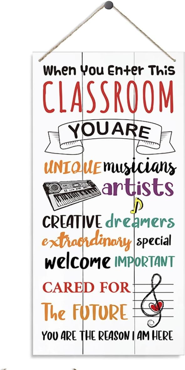 Highcool Classroom Decor Signs, Wood Hanging Wood Plaque, Door Sign ...
