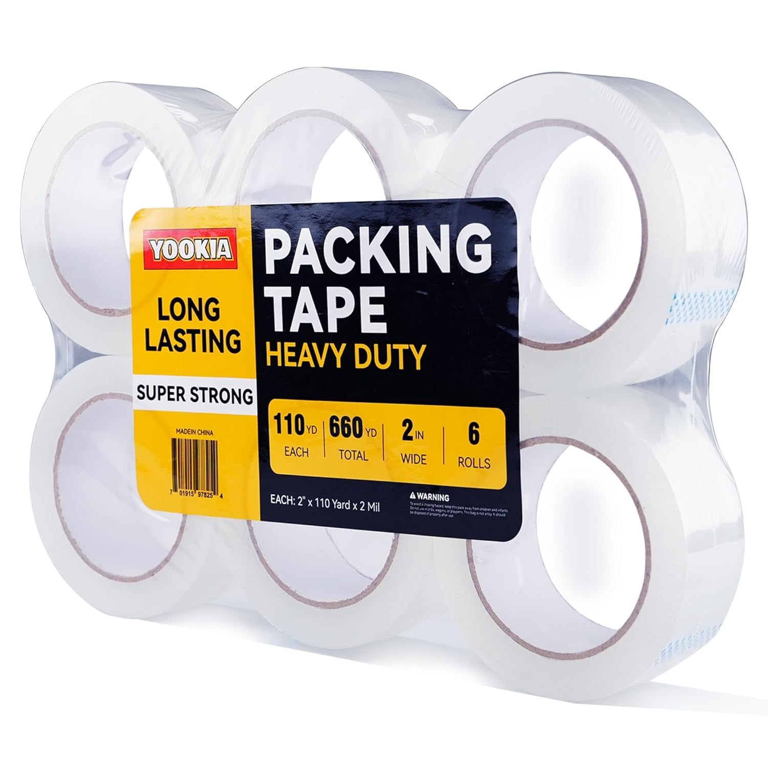 Highcool Clear Packing Tape Refills 6 Rolls, Total 660 Yards, Shipping ...