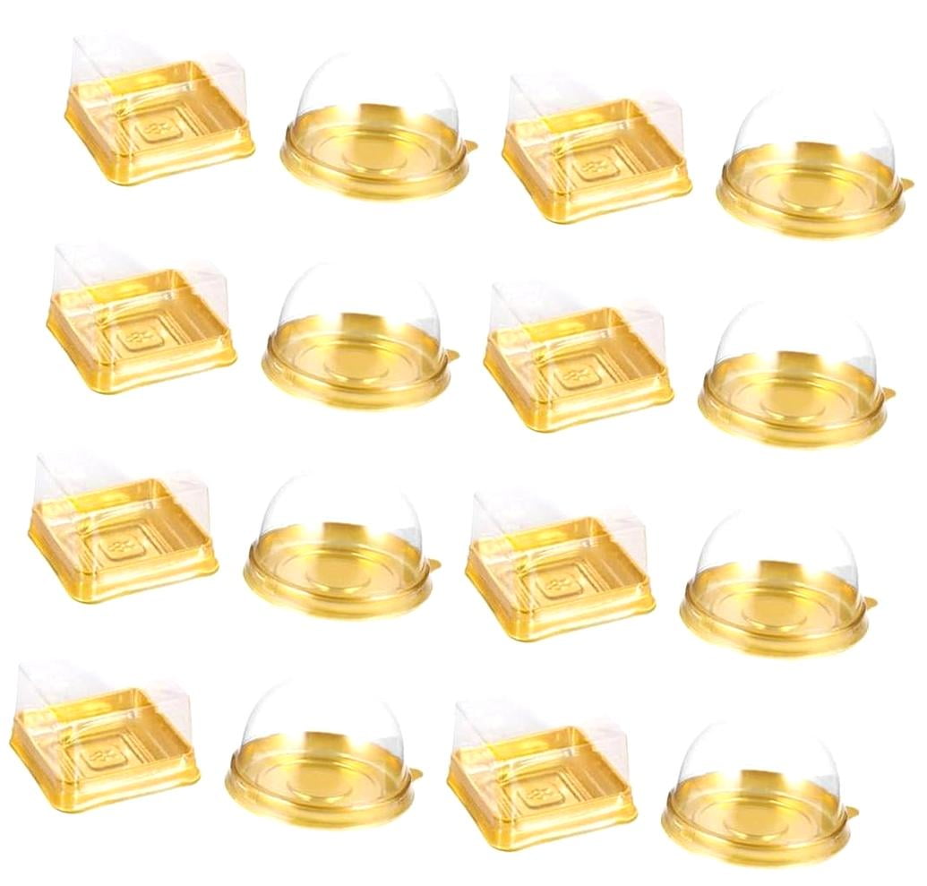 Highcool Clear Plastic Mini Cake Box Muffins Box 100 Pack Square ...