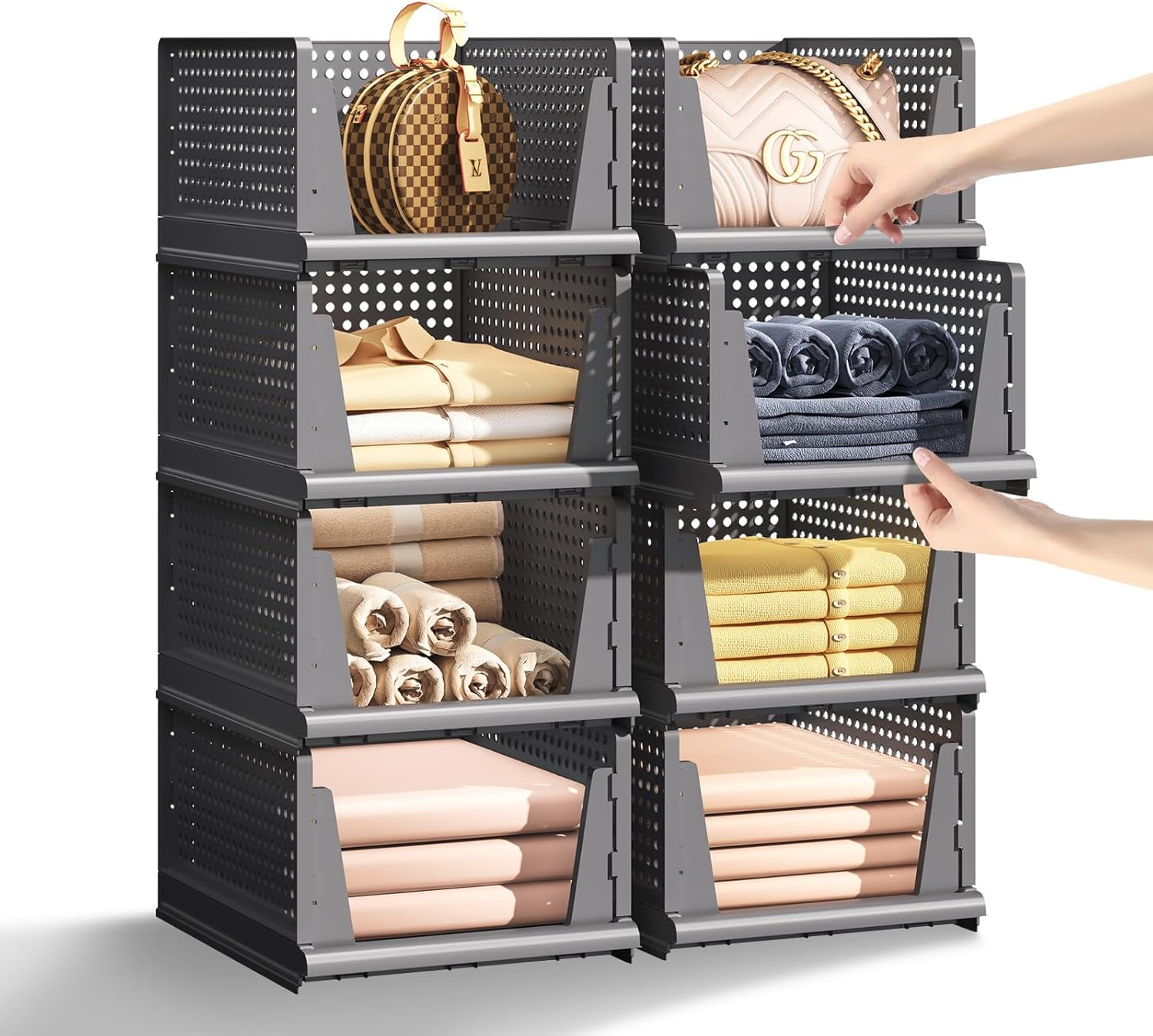 Highcool Closet Organizers and Storage, 5 Pas Staable Plast Storage ...