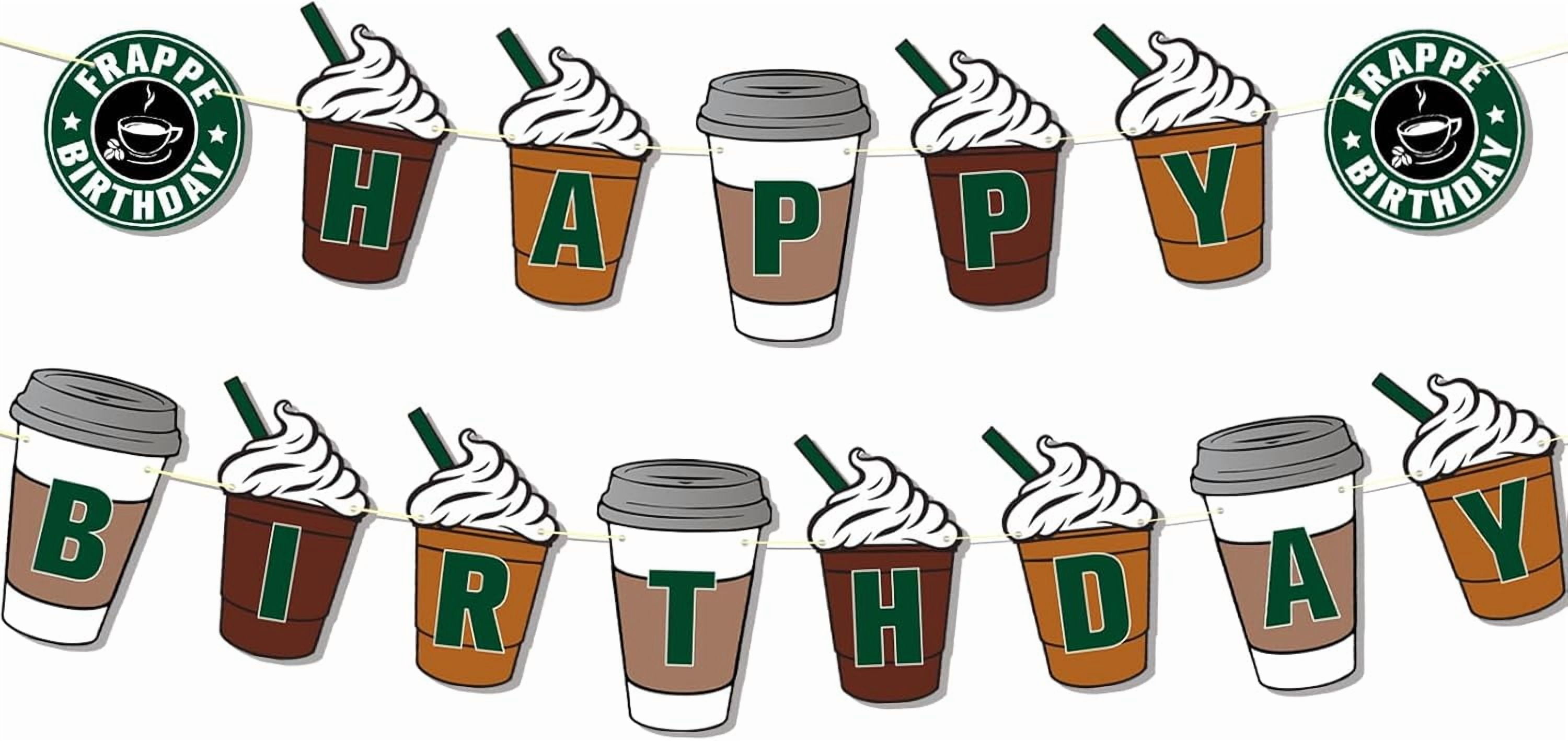 Highcool Coffee Party Decorations Frappe Banner Coffee Cafe Birthday ...