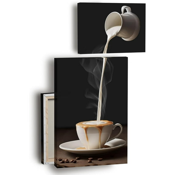 Highcool Coffee Wall Decor, Coffee Pictures Wall Decor, Kitchen Canvas ...