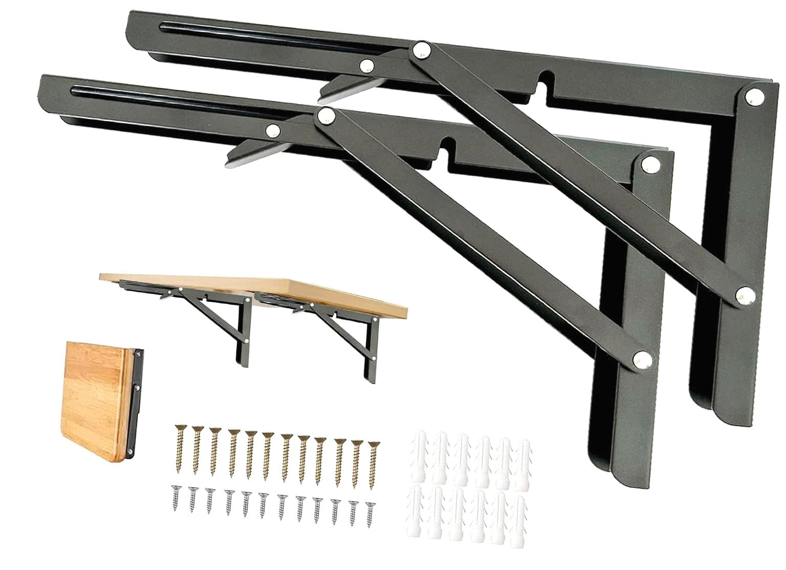 Highcool Collapsible Brackets, 2 Pieces 8 Inch, Wall Mounted Foldable ...