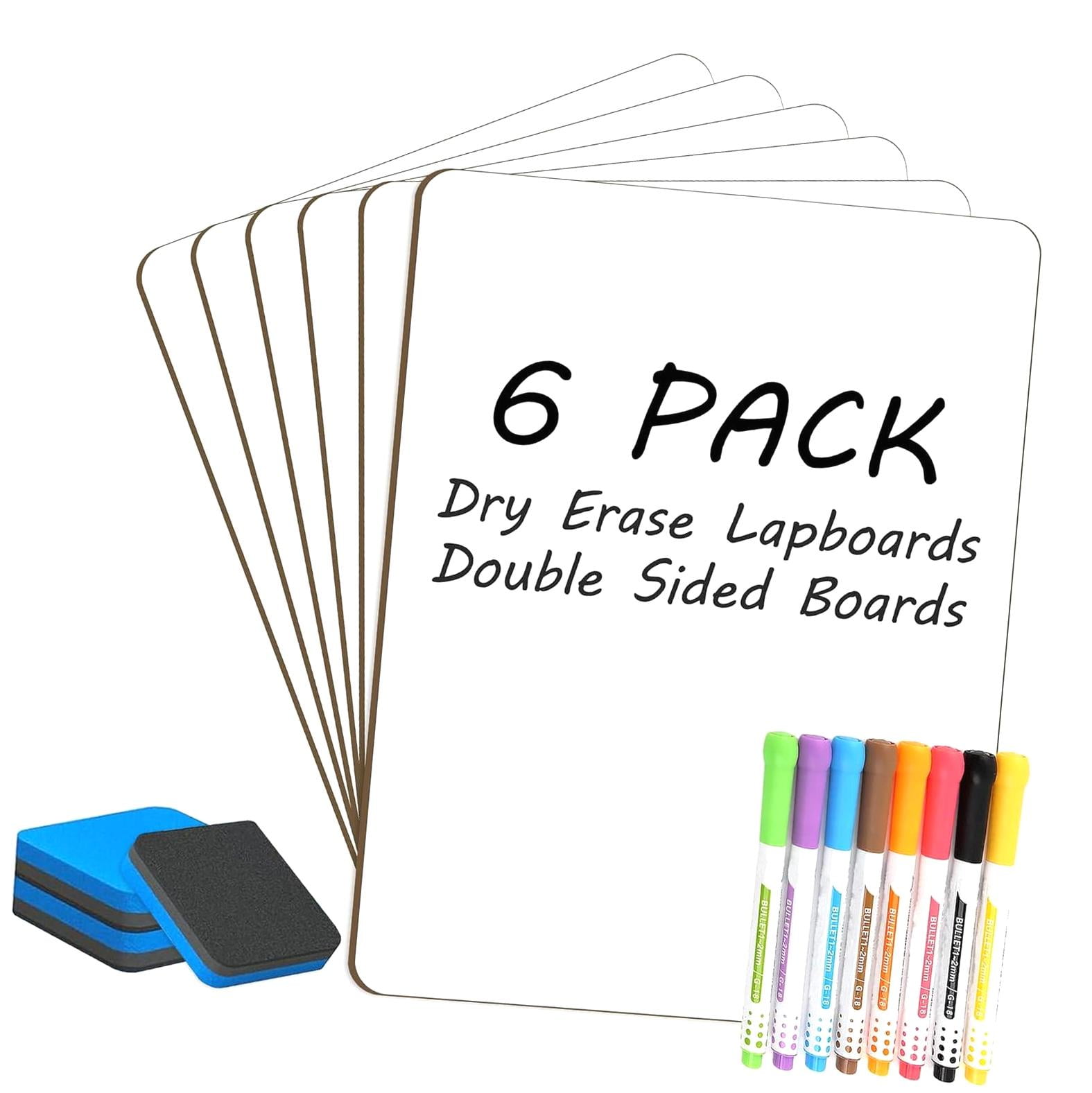 Highcool Compact Whiteboard Set of 6, 9"x12" Dual-Sided Mini Boards for ...