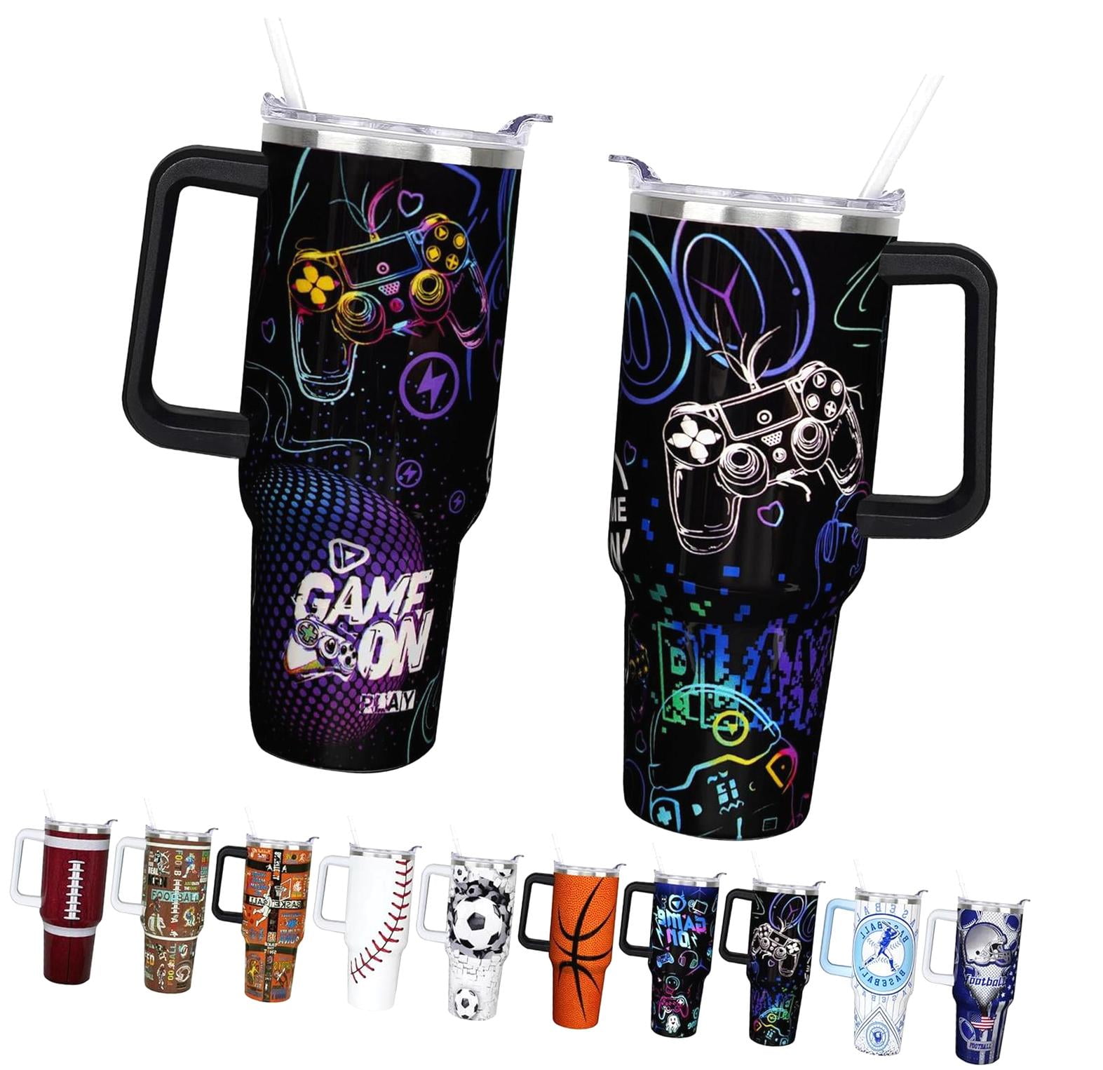 Highcool Cool Gamer for Men 40 oz Tumbler with Handle Straw Lid 40oz ...