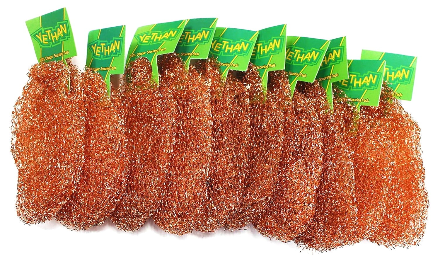 Highcool Copper Scouring Pad, Scrubbing Scour 10 Pieces per Pack, Pure ...