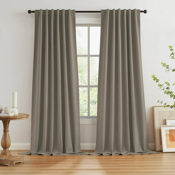 Highcool Curtains 120 Inches Long 2 Panels Back Tab Pocket Belt Window ...