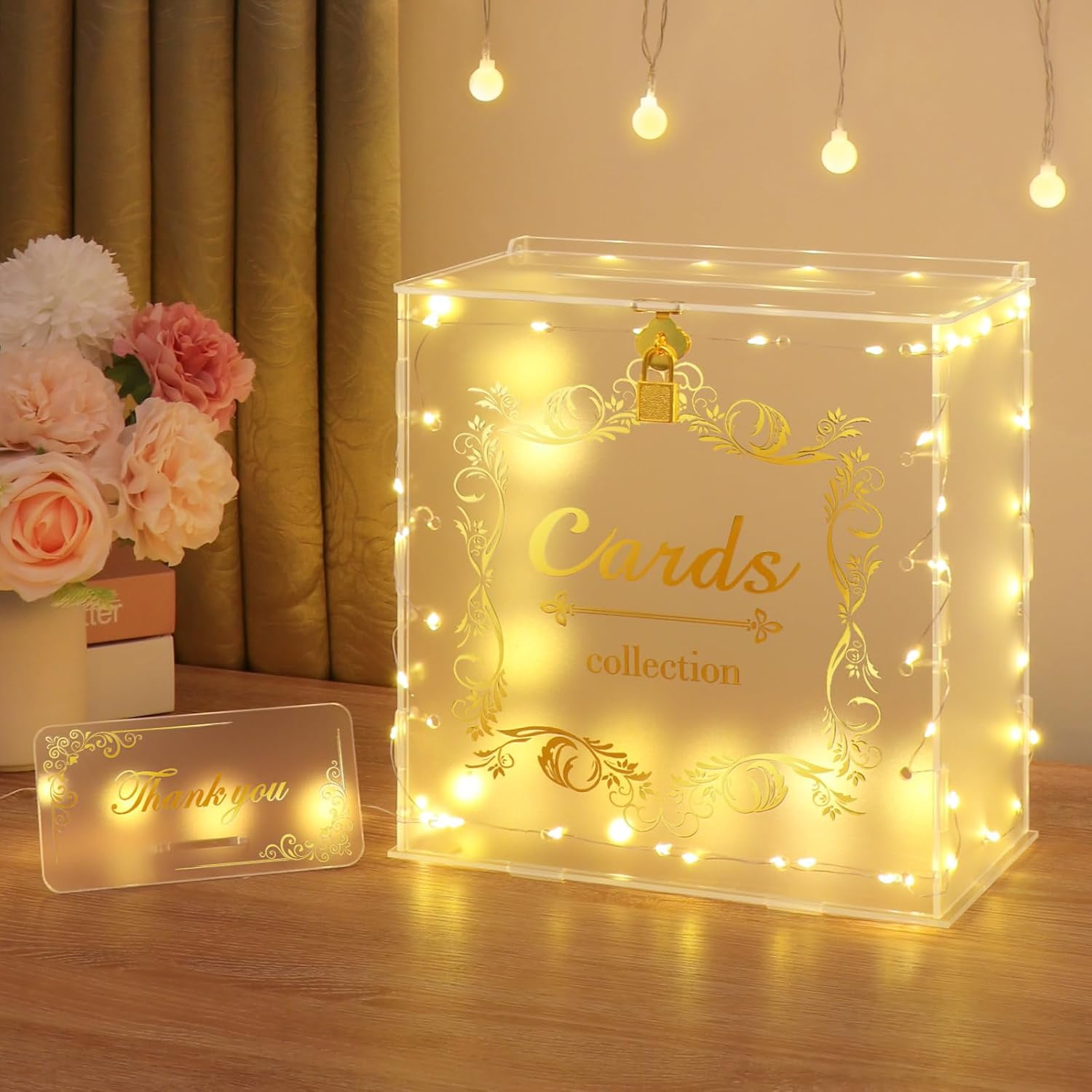 Highcool DIWNE Acryl Wedding Card Box with Lo St Light Frosted Large ...