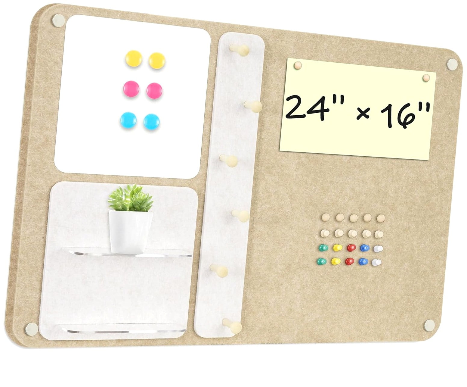 Highcool DOLLAR 3-in-1 Foldable Bulletin 16"x24" Horizontal Whiteboard ...