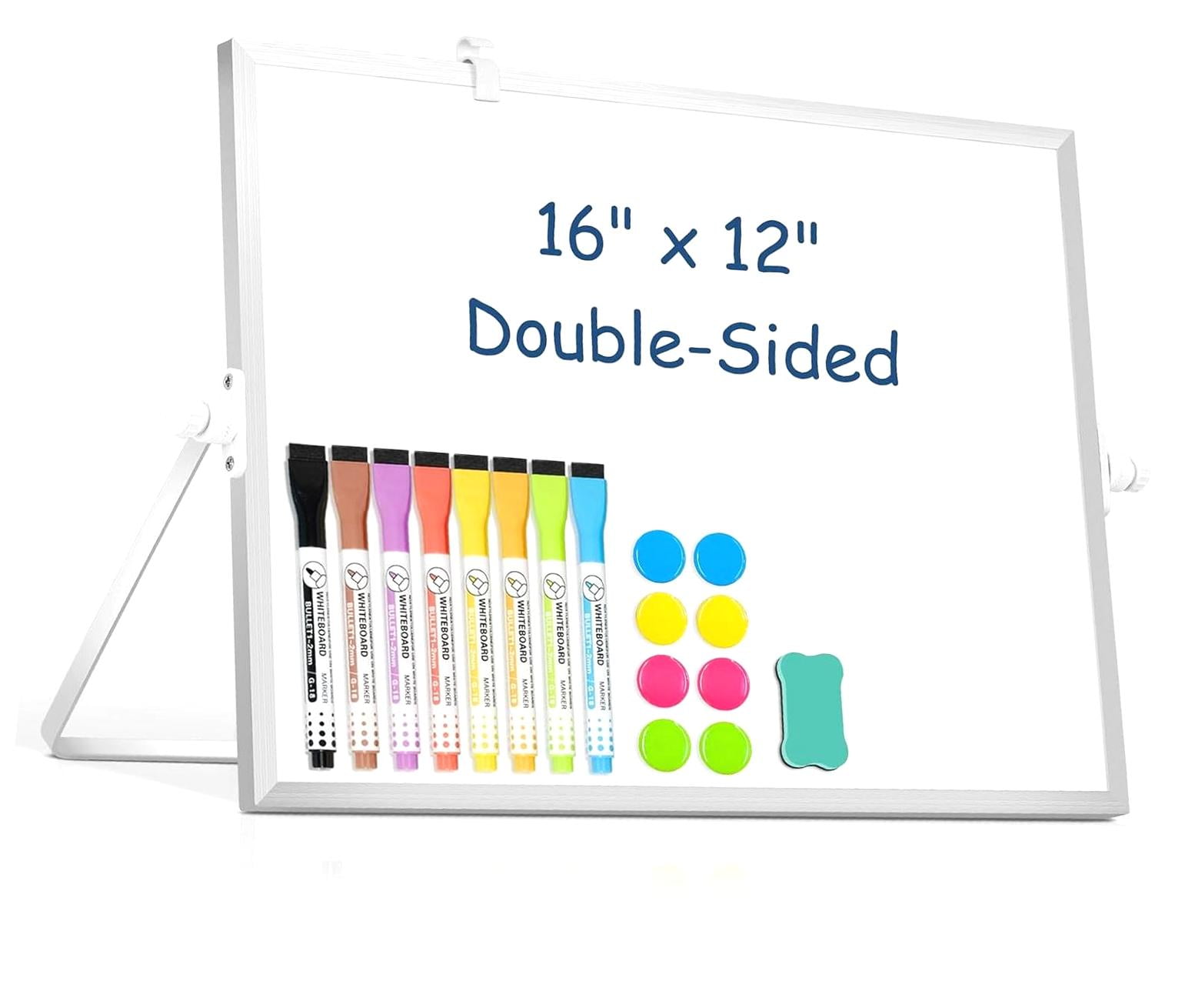Highcool DOLLAR Compact Whiteboard with Stand, Double-Sided 16" x 12 ...