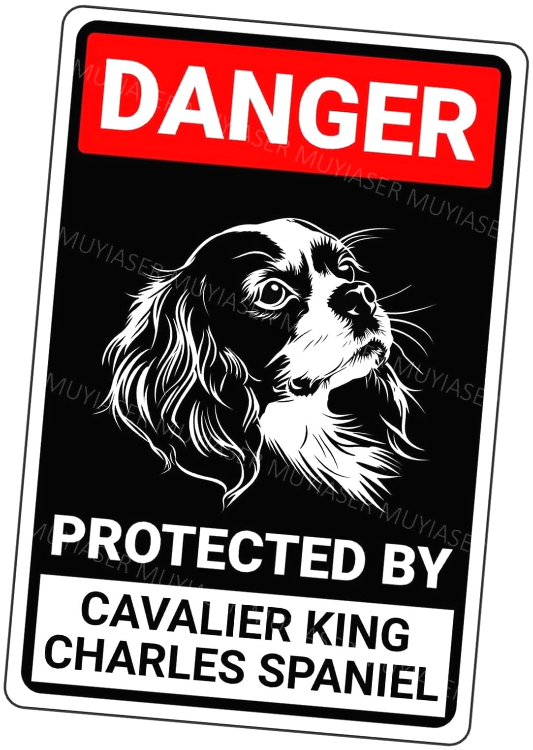 Highcool Danger Protected By Cavalier Spaniel Aluminum Metal Signs Door ...