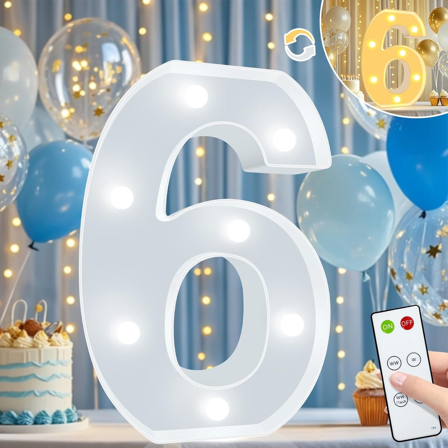 Highcool Decorative Led Light Up Numbers, Marquee Number Lights Sign ...