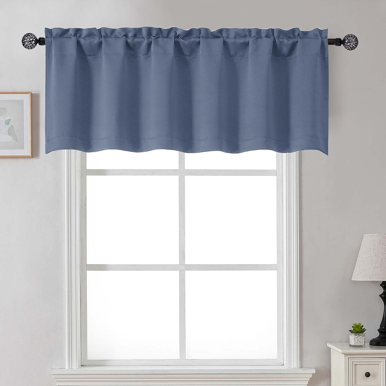 Highcool Denim Blue Valance for , Small Valance Kitchen Curtains for ...