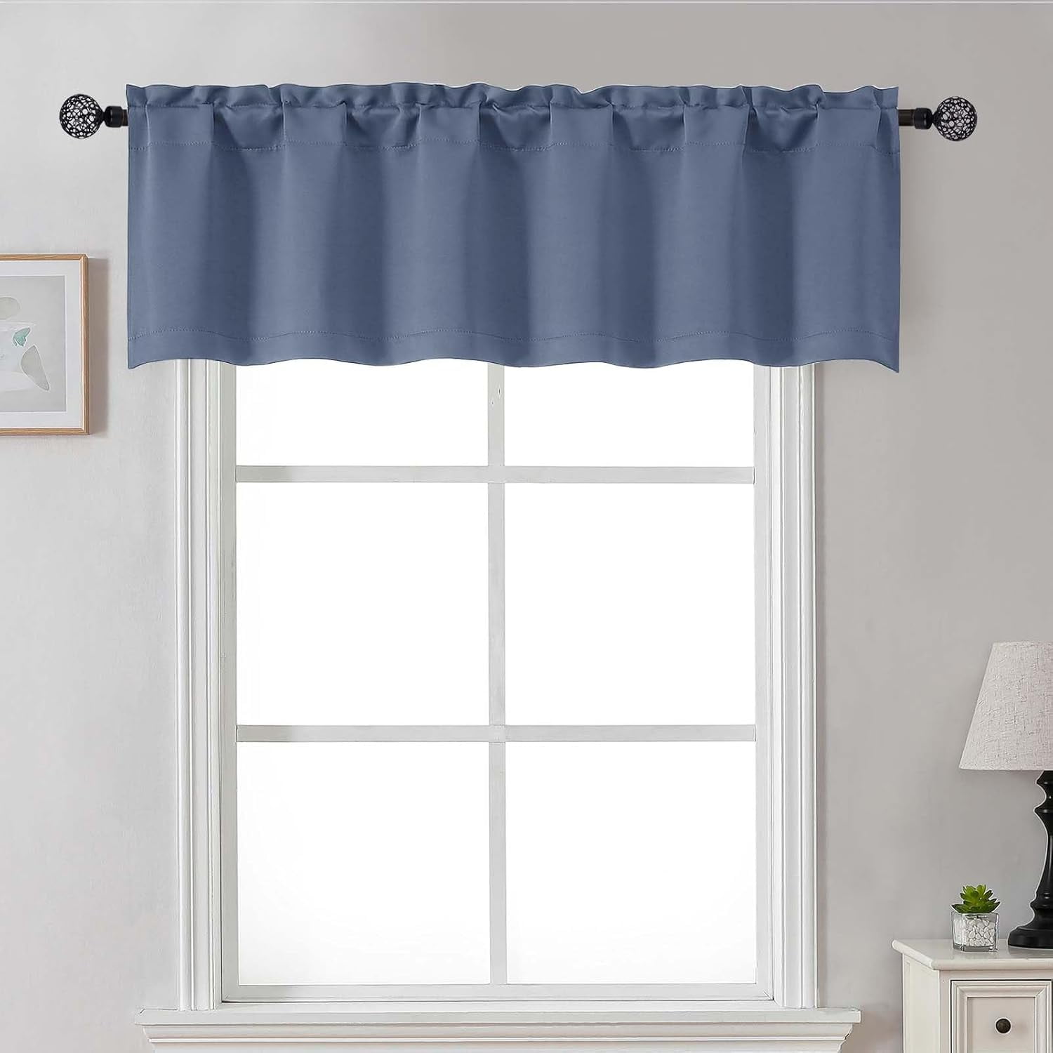 Highcool Denim Blue Valance for , Small Valance Kitchen Curtains for ...