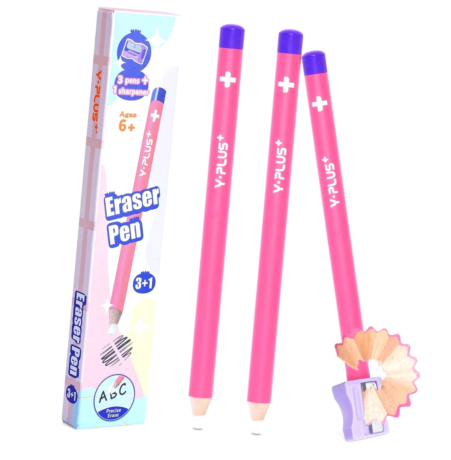 Highcool Detail Eraser Pencils, Fine Detail Eraser with Sharpener, for ...