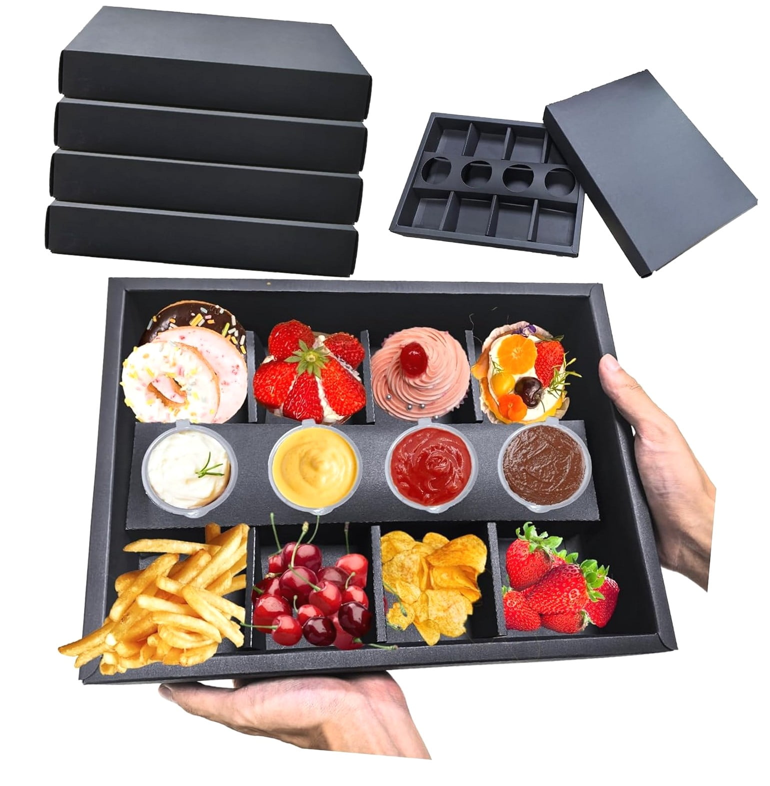 Highcool Divided Cardboard with Compartments, 8 Grids, 10 Pack Pastry ...