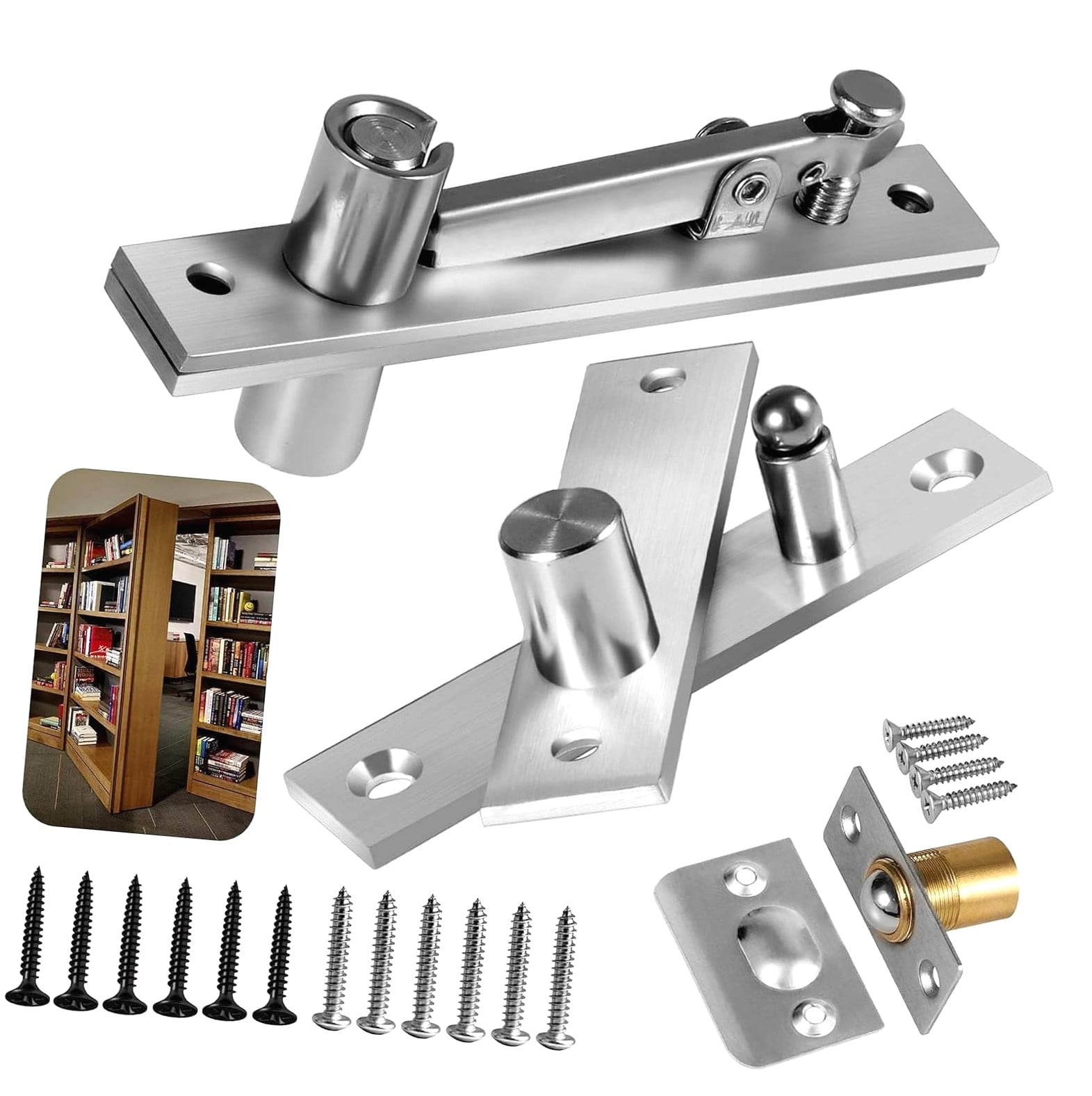 Highcool Door Pivot Hinges, Hinge with Catch for 200 Lb Wood Doors and ...