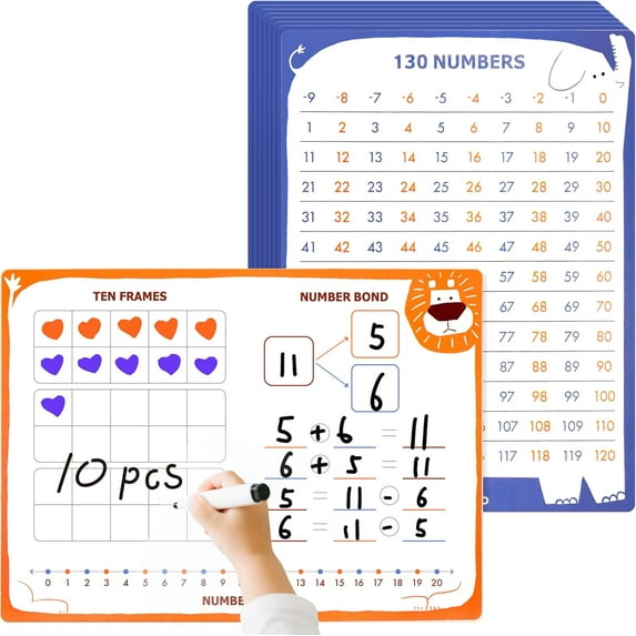 Highcool Dotimo 10 PCS Small Boards and Math Manipulatives 12"x9 ...