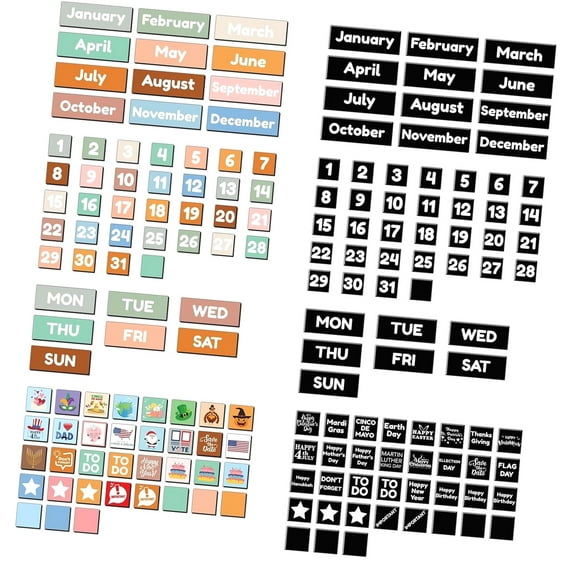 Highcool Double-Sided Calendar Numbers for Months Weeks and Holidays ...