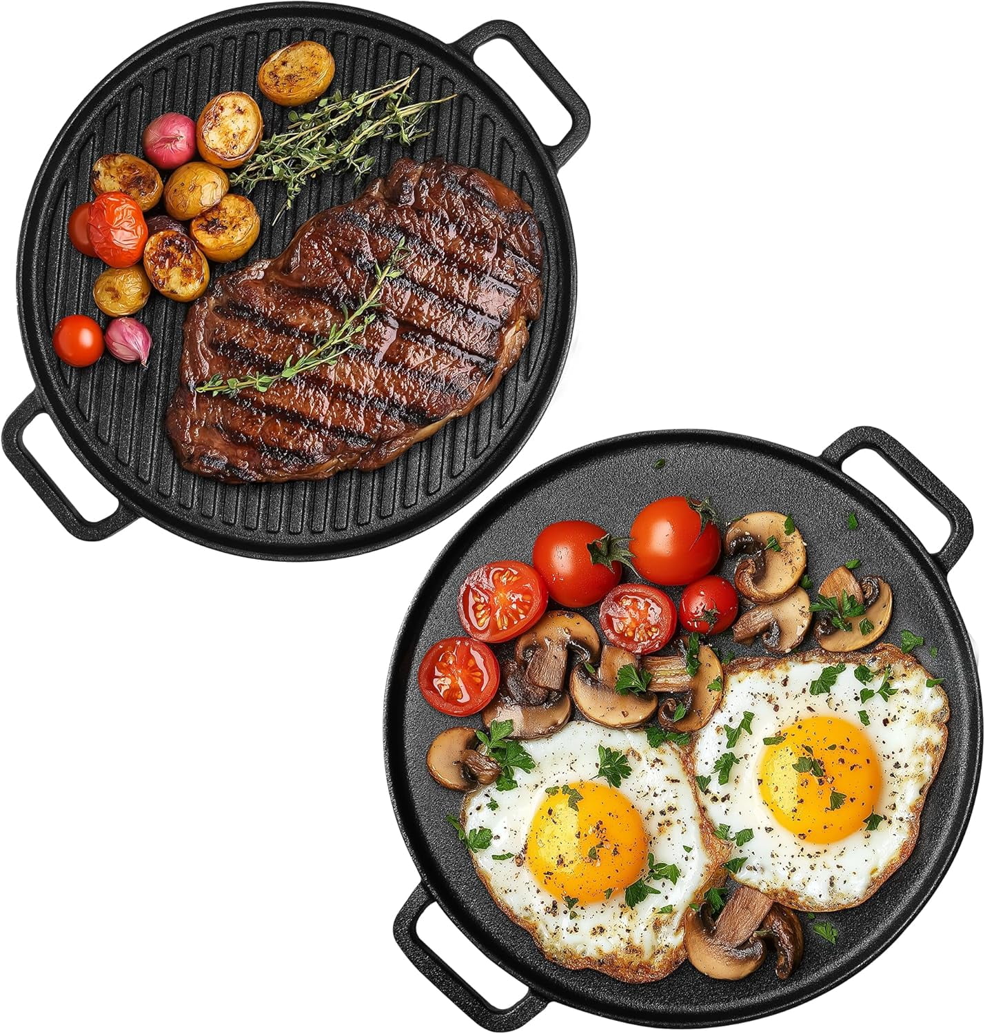 Highcool Double Sided Cast n Griddle Plate - BBQ Griddle Plate - Steak ...