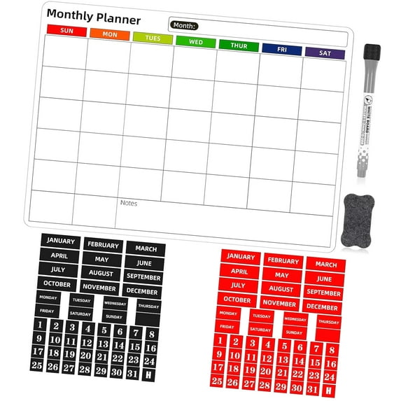 Highcool Double-Sided Numbers and Months Calendar Whiteboard, Calendar ...