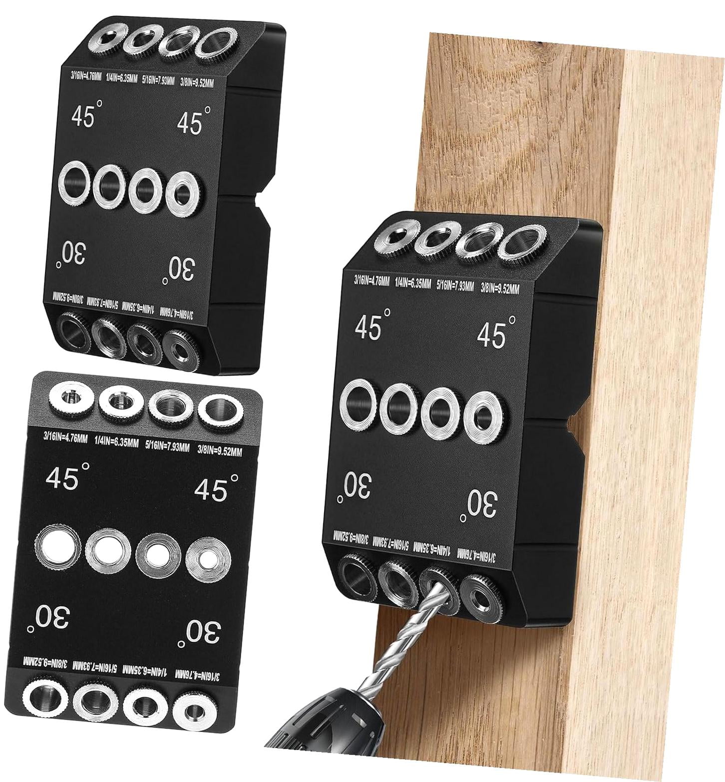 Highcool Dual Pack Multi-Angle Drill Guide with 30, 45, 90 Degree Cable ...