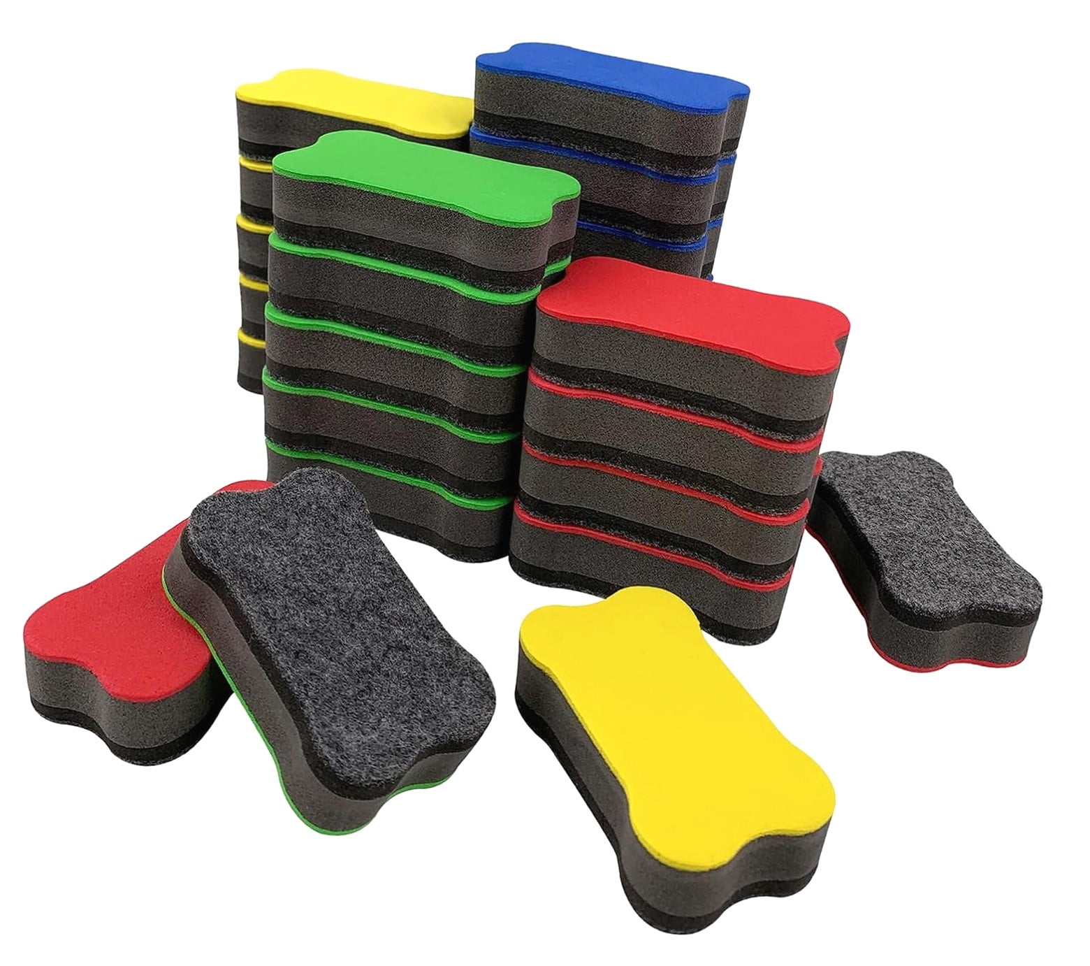 Highcool Erasers, 24 Pack Whiteboard Erasers, Small White Eraser ...