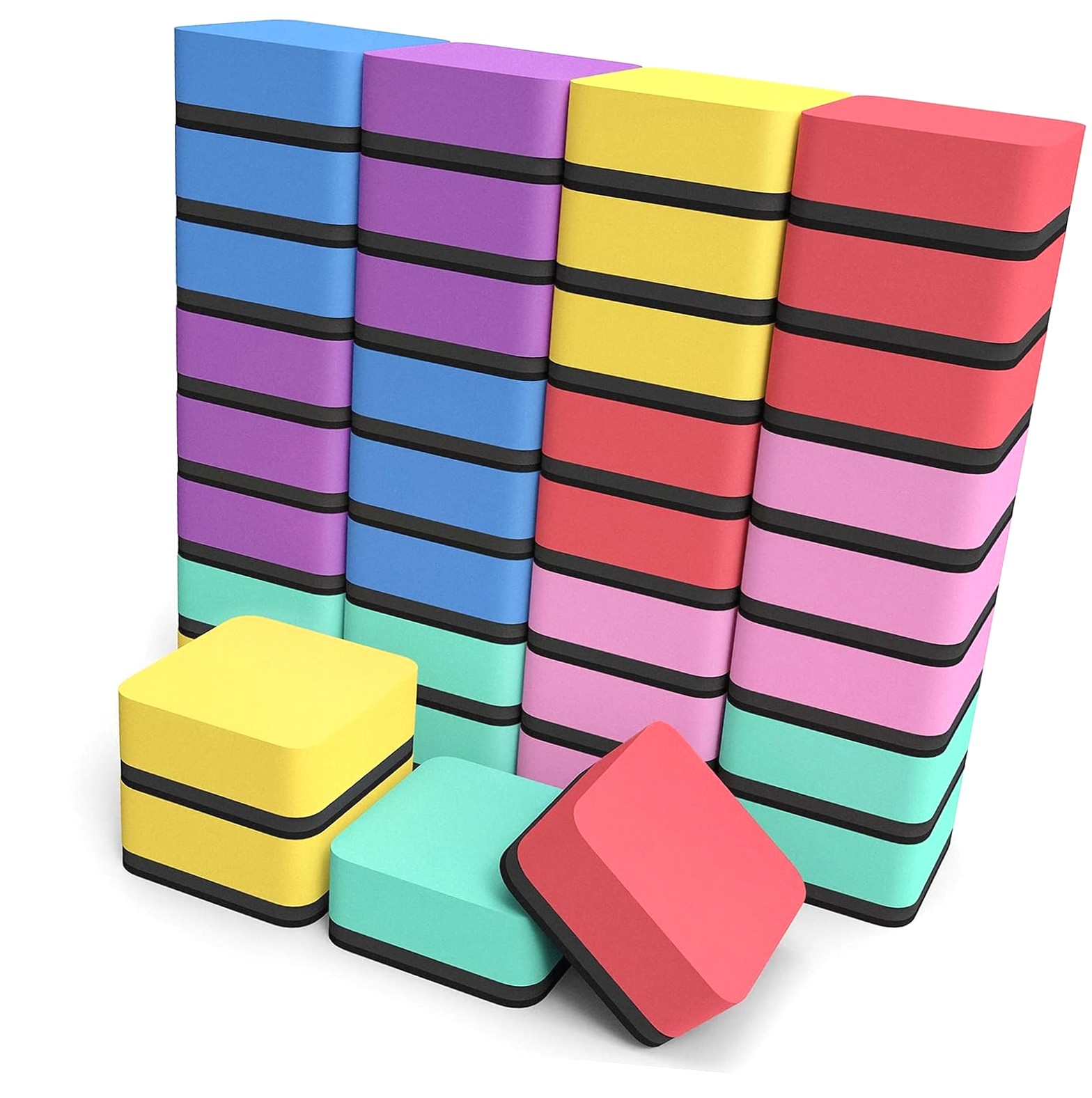 Highcool Erasers, 36 Pack Whiteboard Dry Erasers for Classroom ...